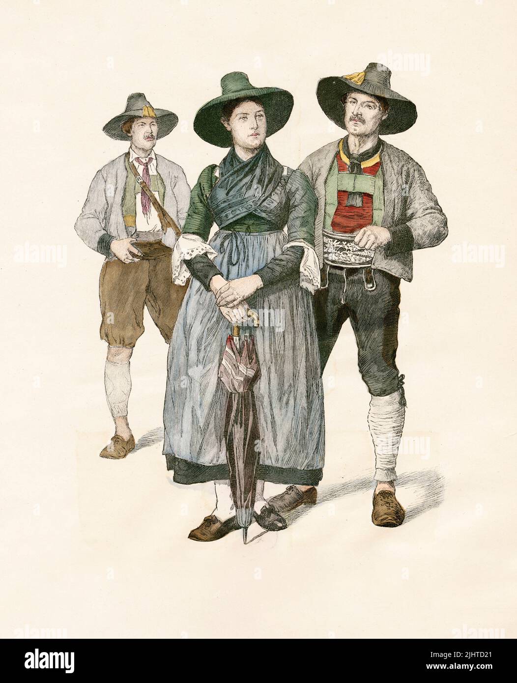 Tyrolean Folk Dress, Alt-Zillertal, Late 19th Century, Illustration ...