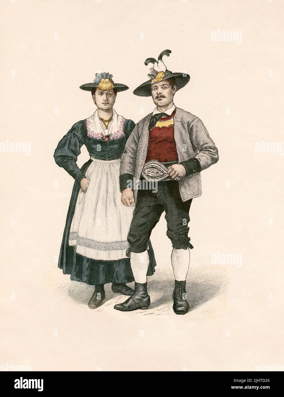 Tyrolean Folk Dress, Alt-Zillertal, Late 19th Century, Illustration ...