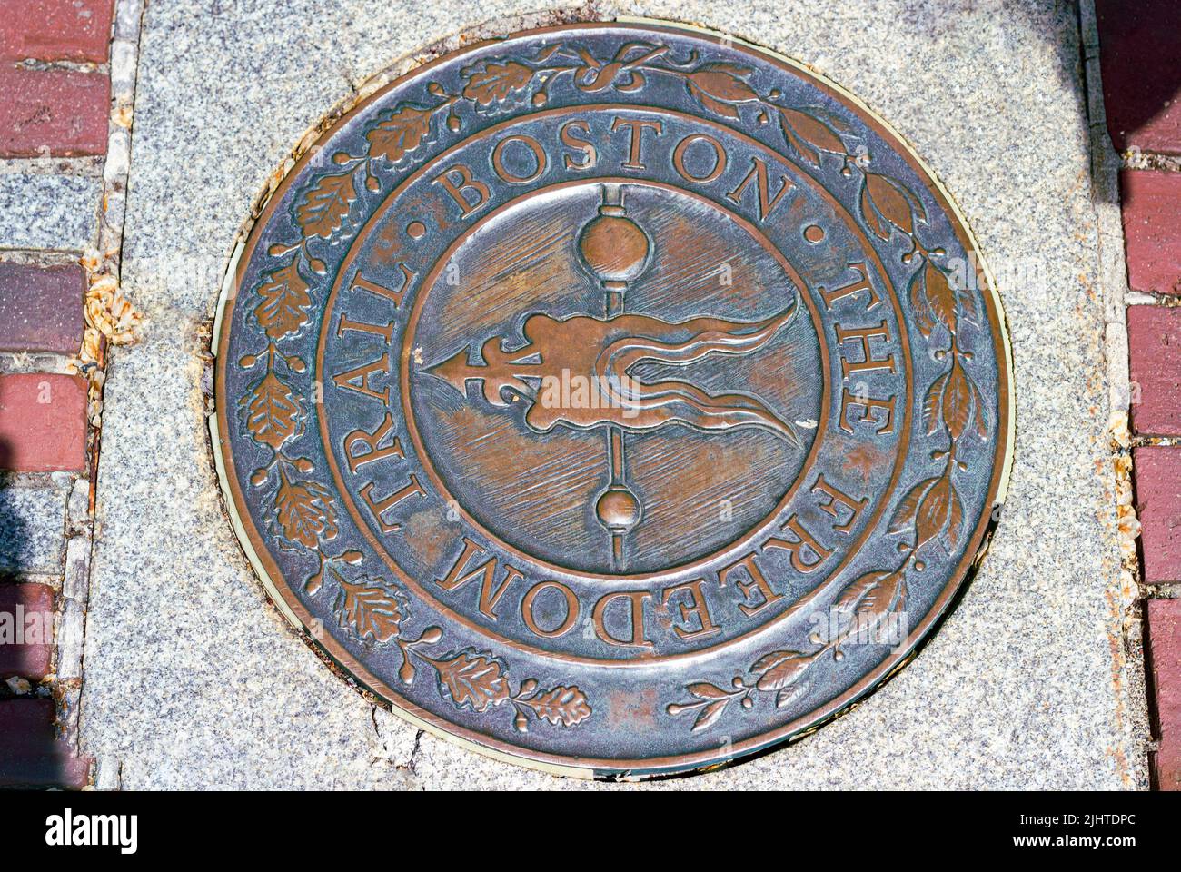 One of the Markers of The Freedom Trail, Boston, Massachusetts Stock ...