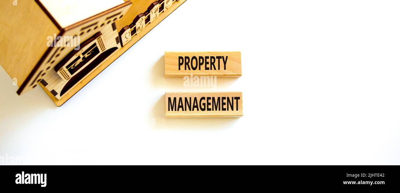 Property management symbol. Concept words Property management on wooden ...