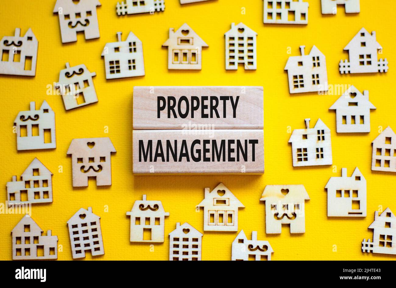 Property management symbol. Concept words Property management on wooden ...