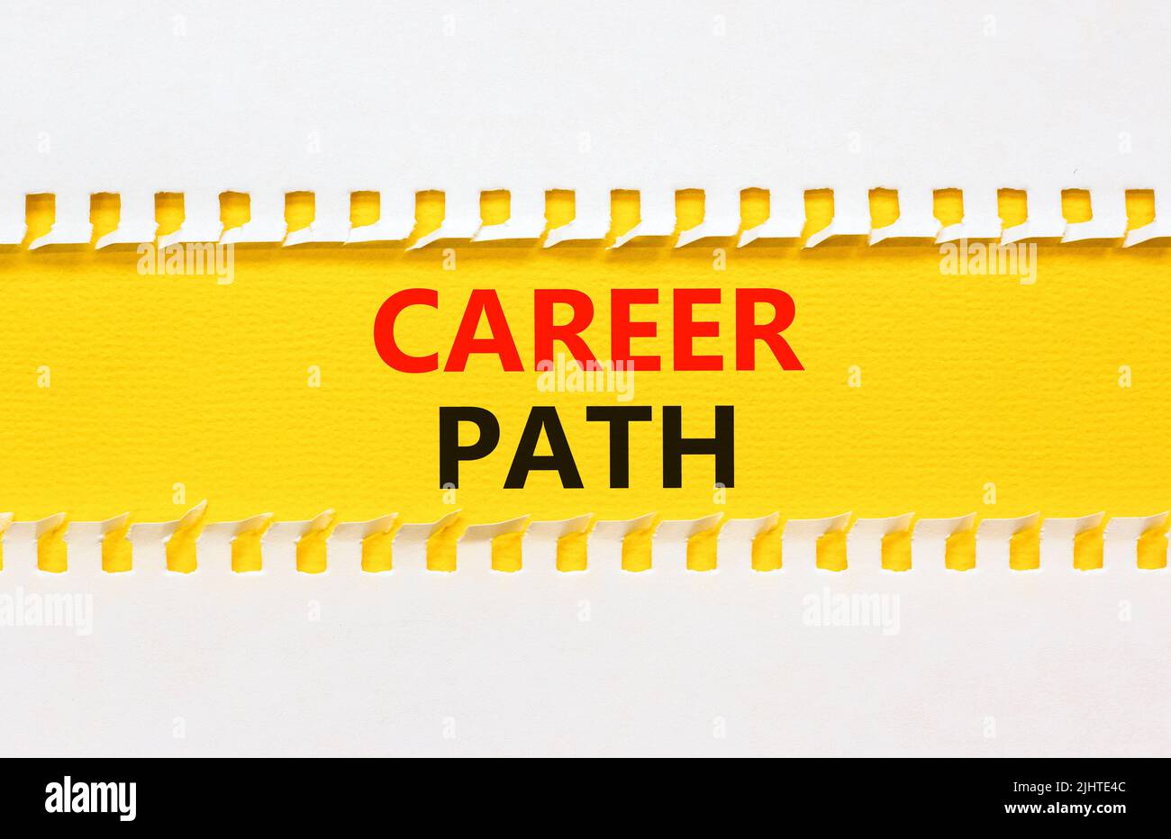 Career path symbol. Concept words Career path on yellow paper on a ...