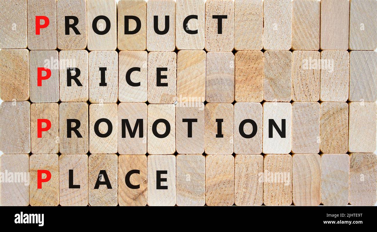 PPPP process price promotion place symbol. Concept words PPPP process ...