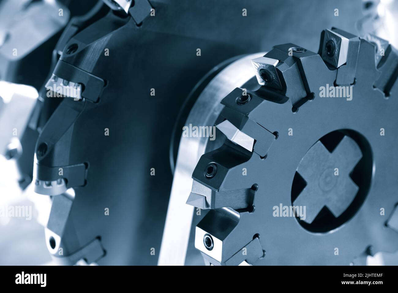 industrial metalworking milling cutter close-up, industrial concept ...
