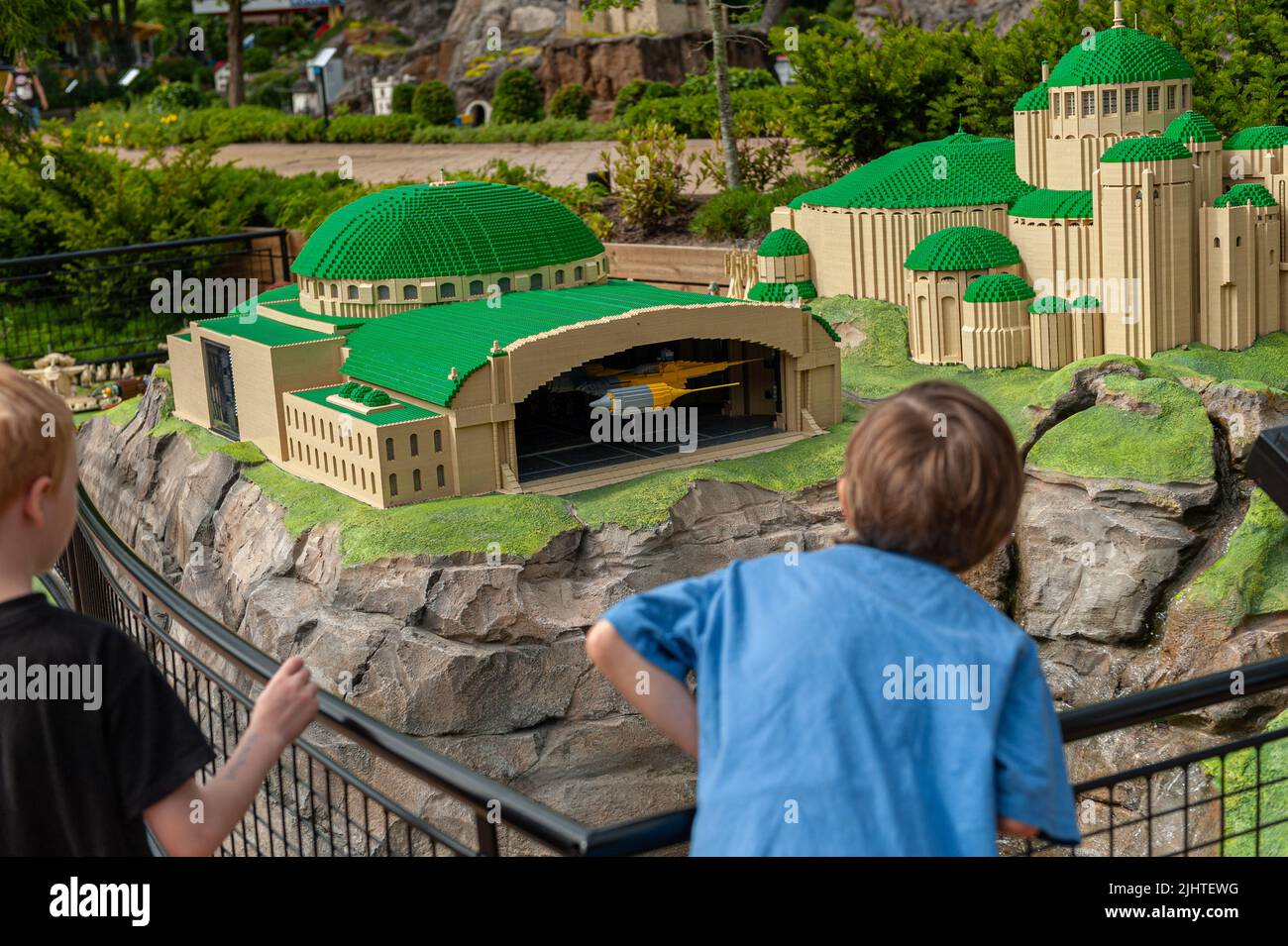 Billund, Denmark - June 26 2011: Lego Star Wars model og Theed palace ...