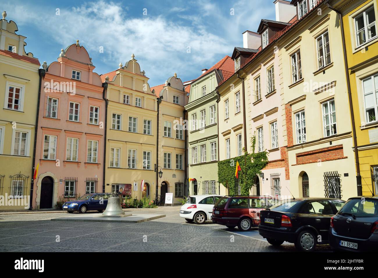 WARSAW, POLAND - AUGUST 2021: Tourists explore beautiful streets of the ...