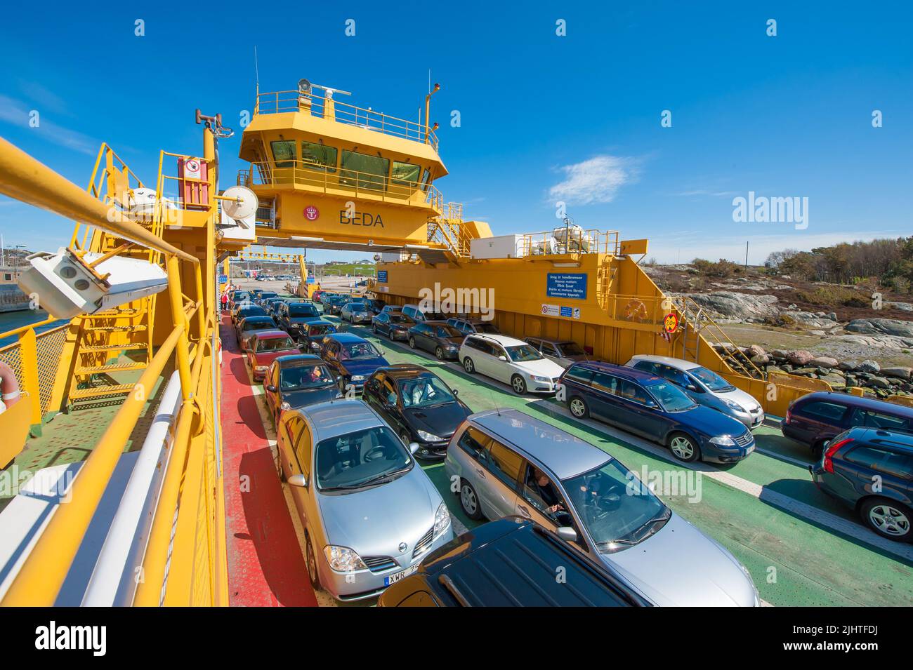 Gothenburg , Sweden - April 29 2012: Ferry Beda (IMO 8302363) ferrying ...