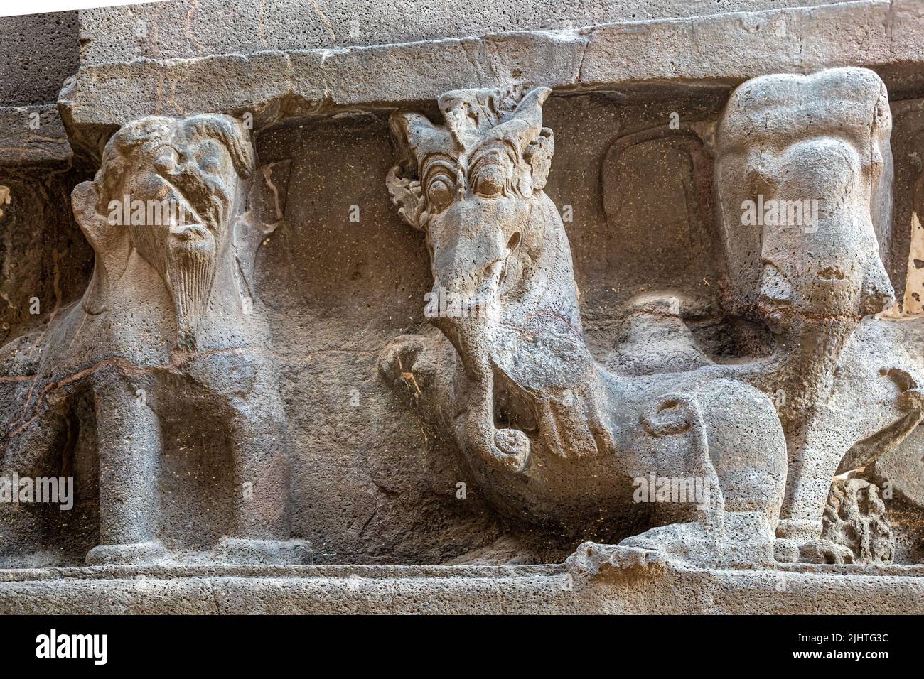 Sculpture of Animal Depicted in ellora Temples Stock Photo - Alamy