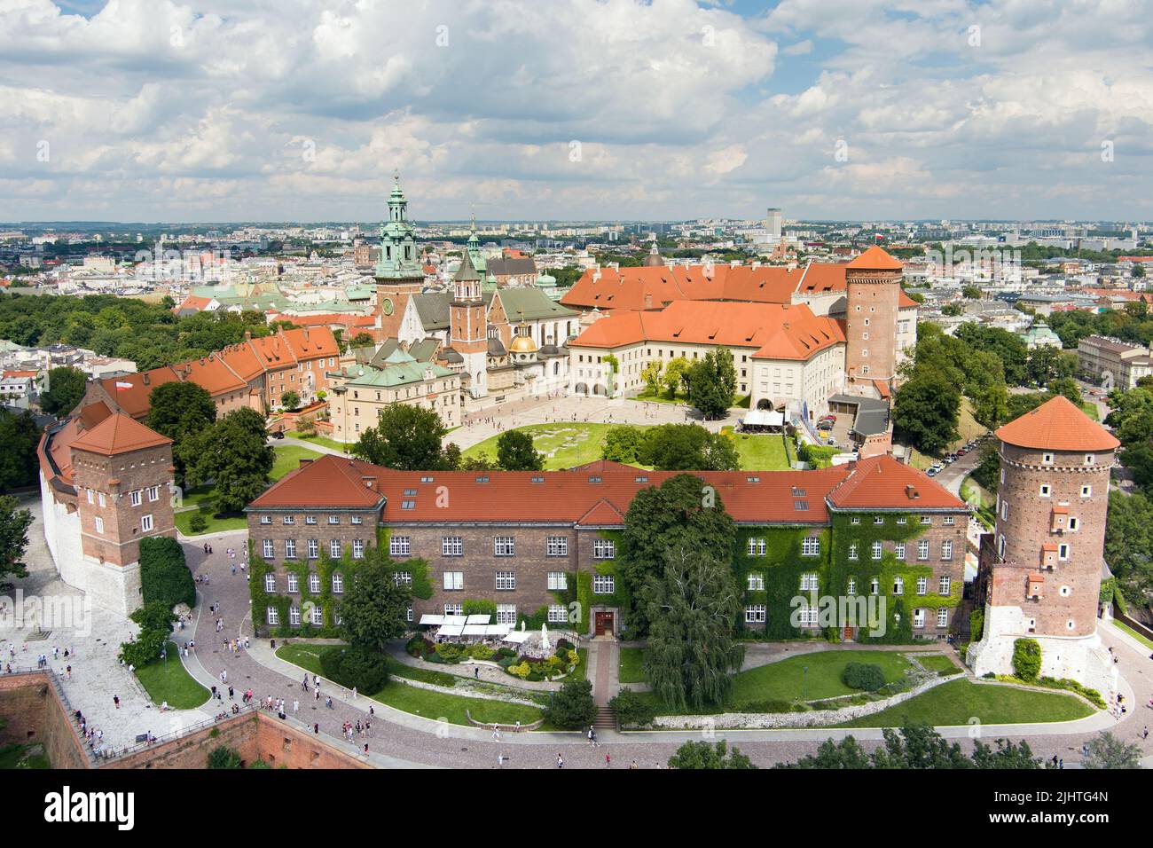 Aerial view of The Wawel Royal Castle, a castle residency located in ...