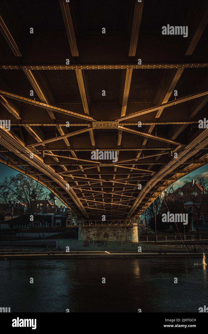 A vertical under bridge construction Stock Photo - Alamy