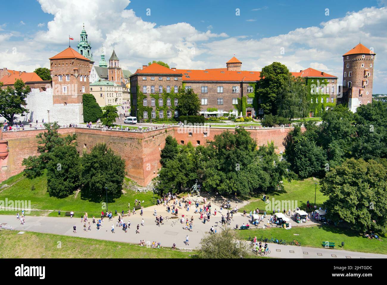 Aerial view of The Wawel Royal Castle, a castle residency located in ...