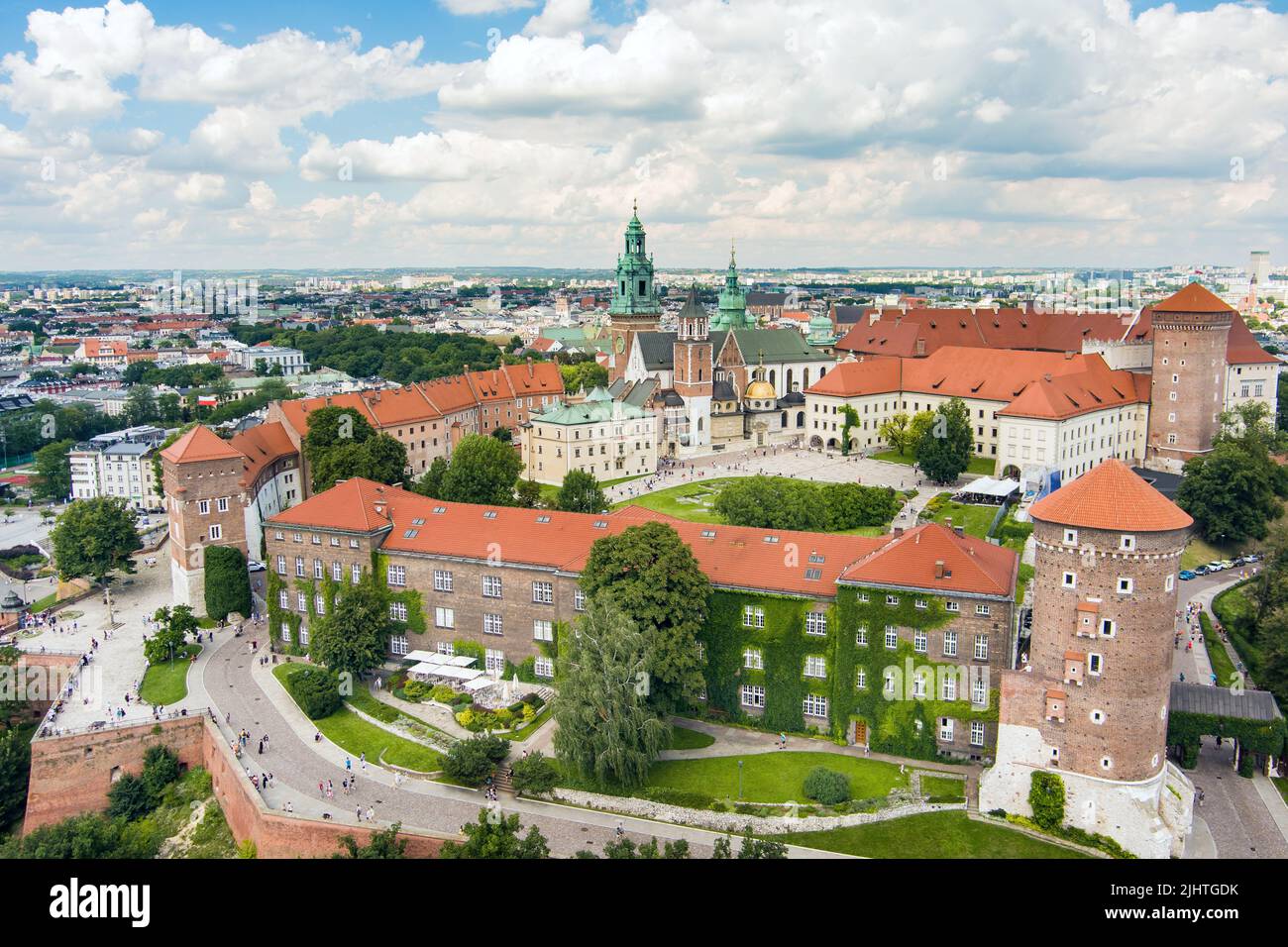 Aerial view of The Wawel Royal Castle, a castle residency located in ...