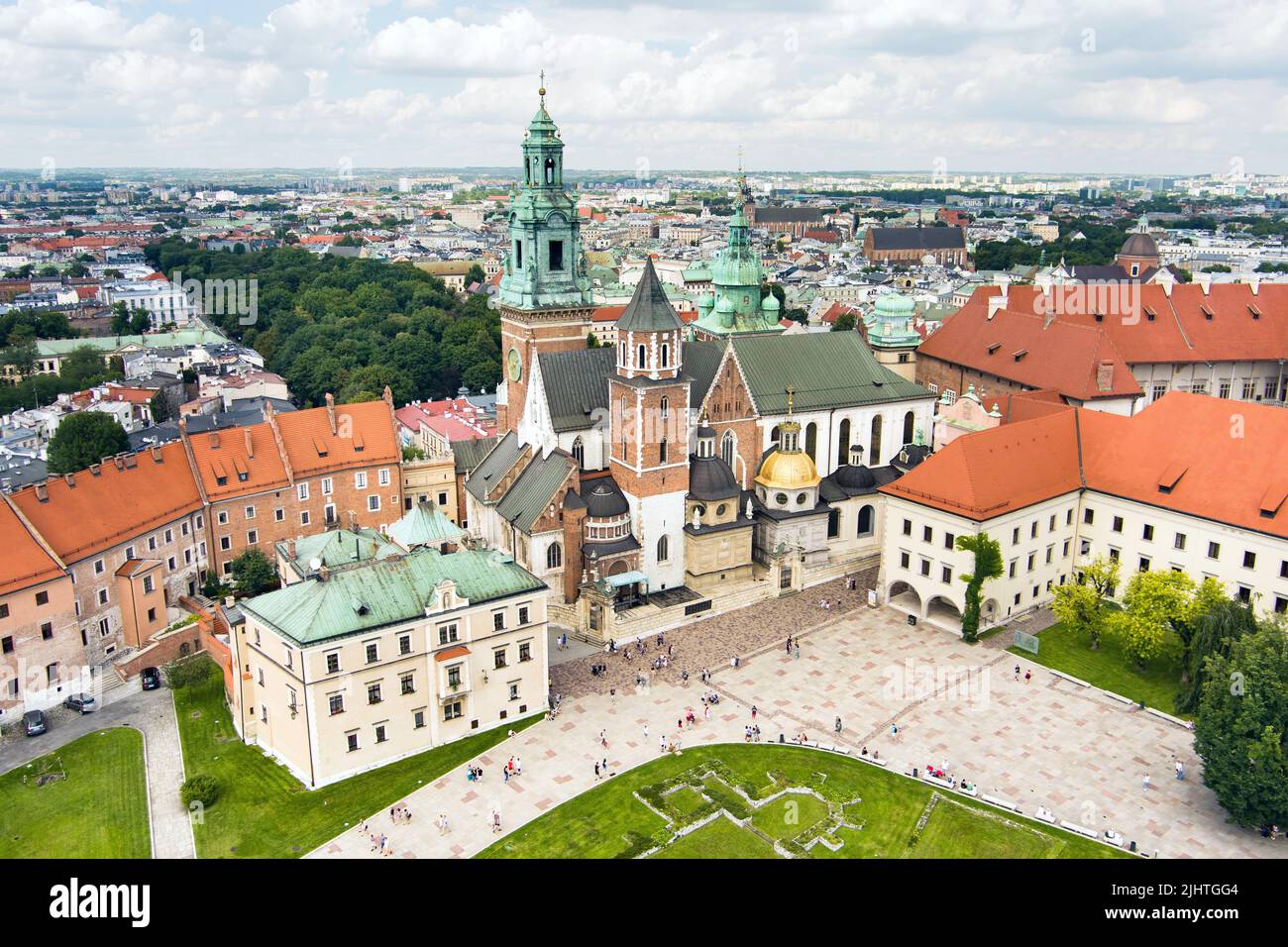 Aerial view of The Wawel Royal Castle, a castle residency located in ...