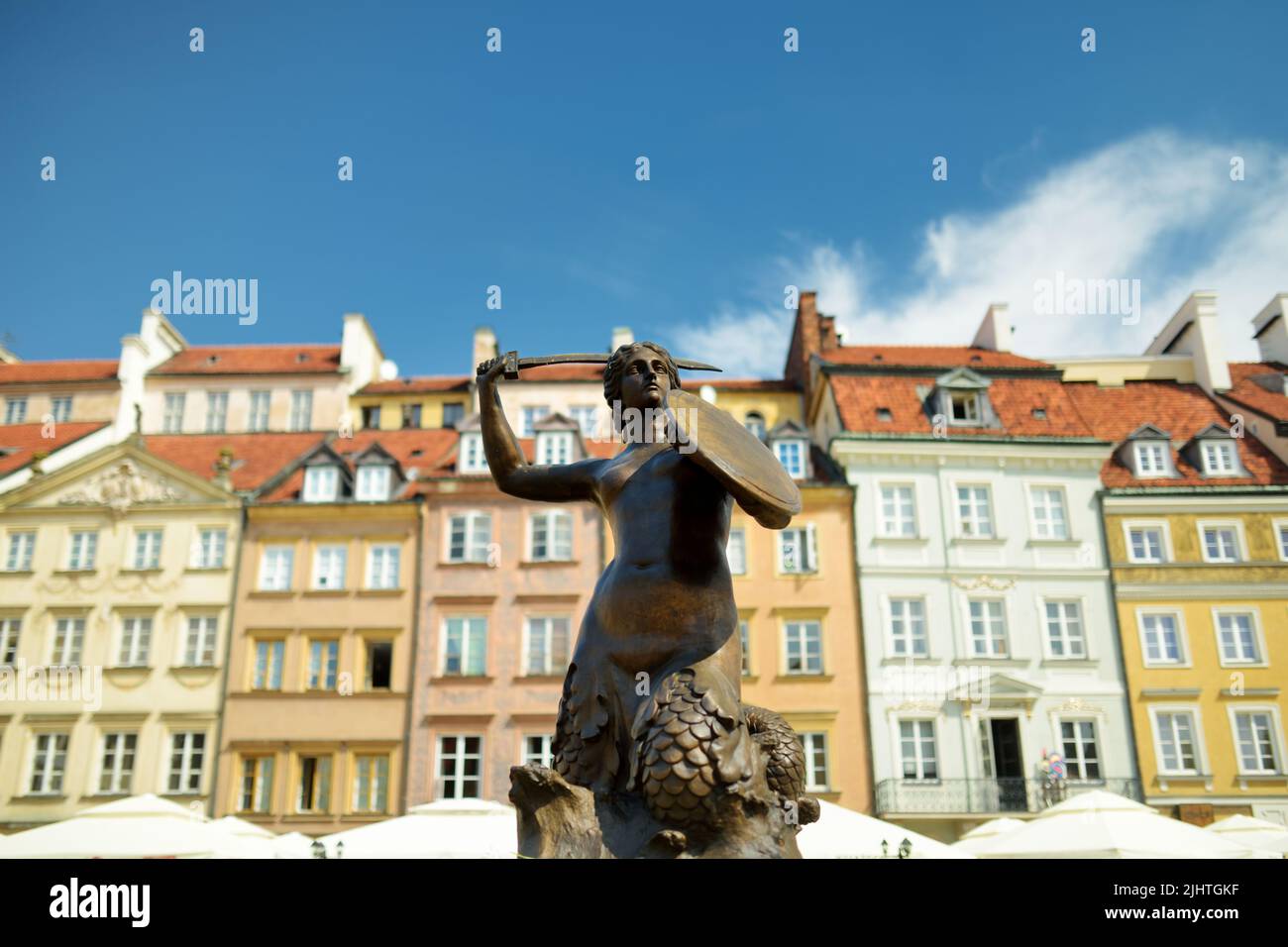 The Statue of Mermaid of Warsaw or Syrenka Warzawska, a symbol of ...