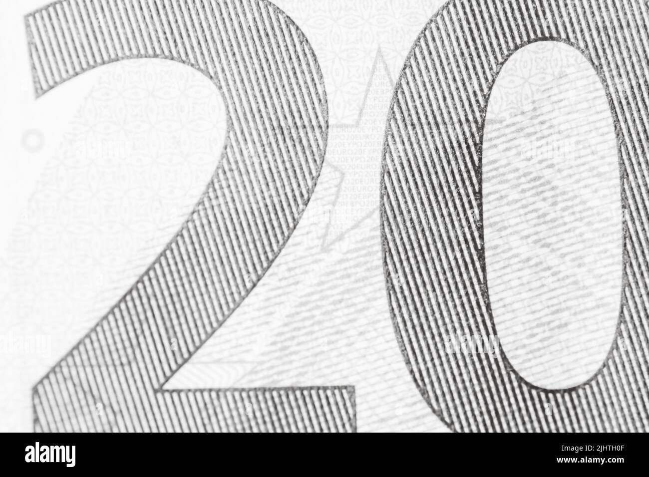 EURO banknote, photo of EUR currency. EUR money inflation in Europe ...