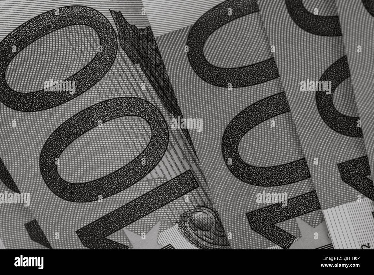 EURO banknote, photo of EUR currency. EUR money inflation in Europe ...