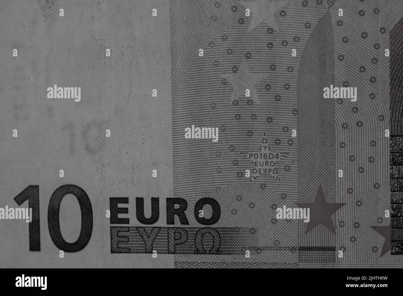 EURO banknote, photo of EUR currency. EUR money inflation in Europe ...