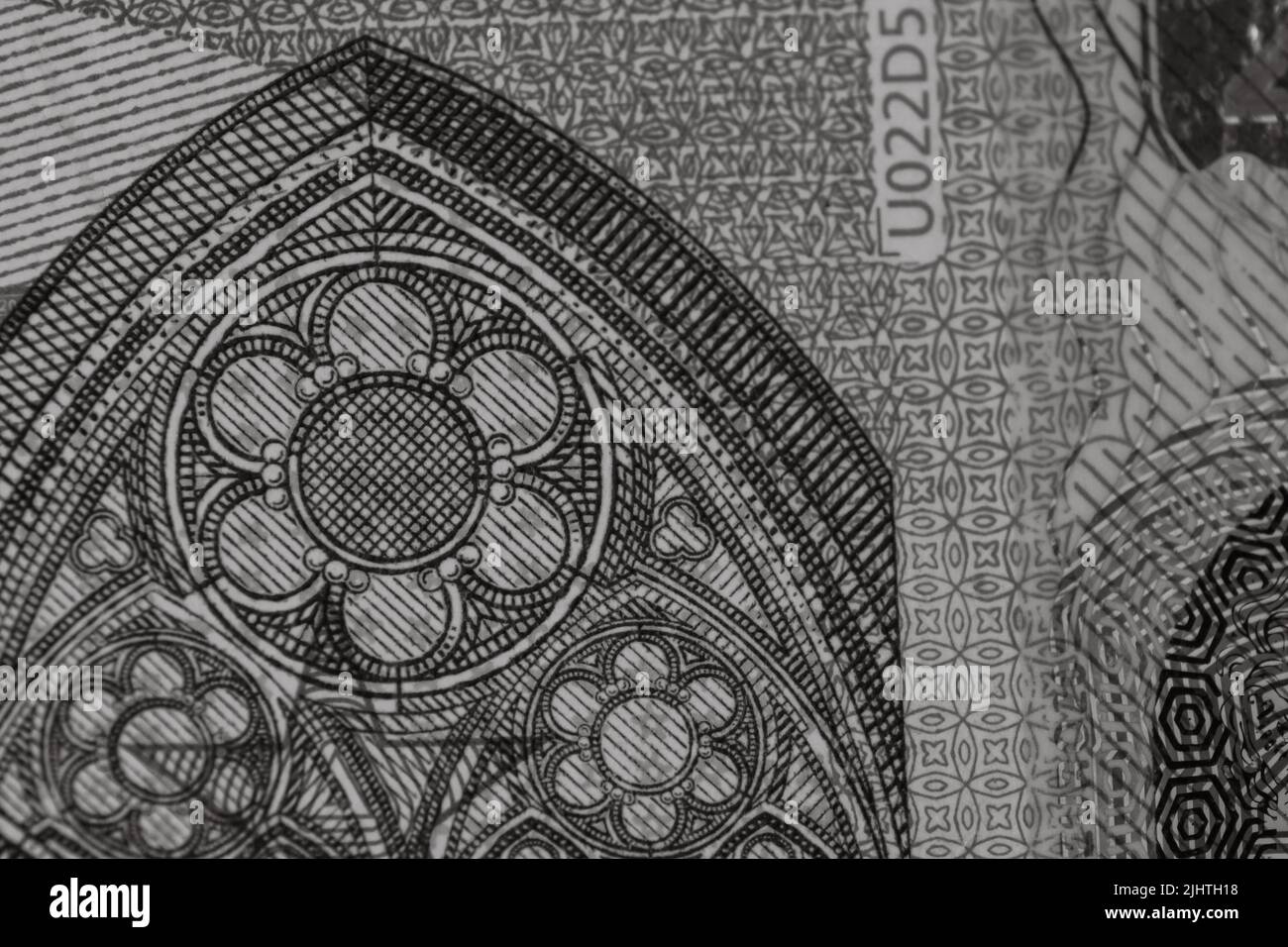 EURO banknote, photo of EUR currency. EUR money inflation in Europe ...