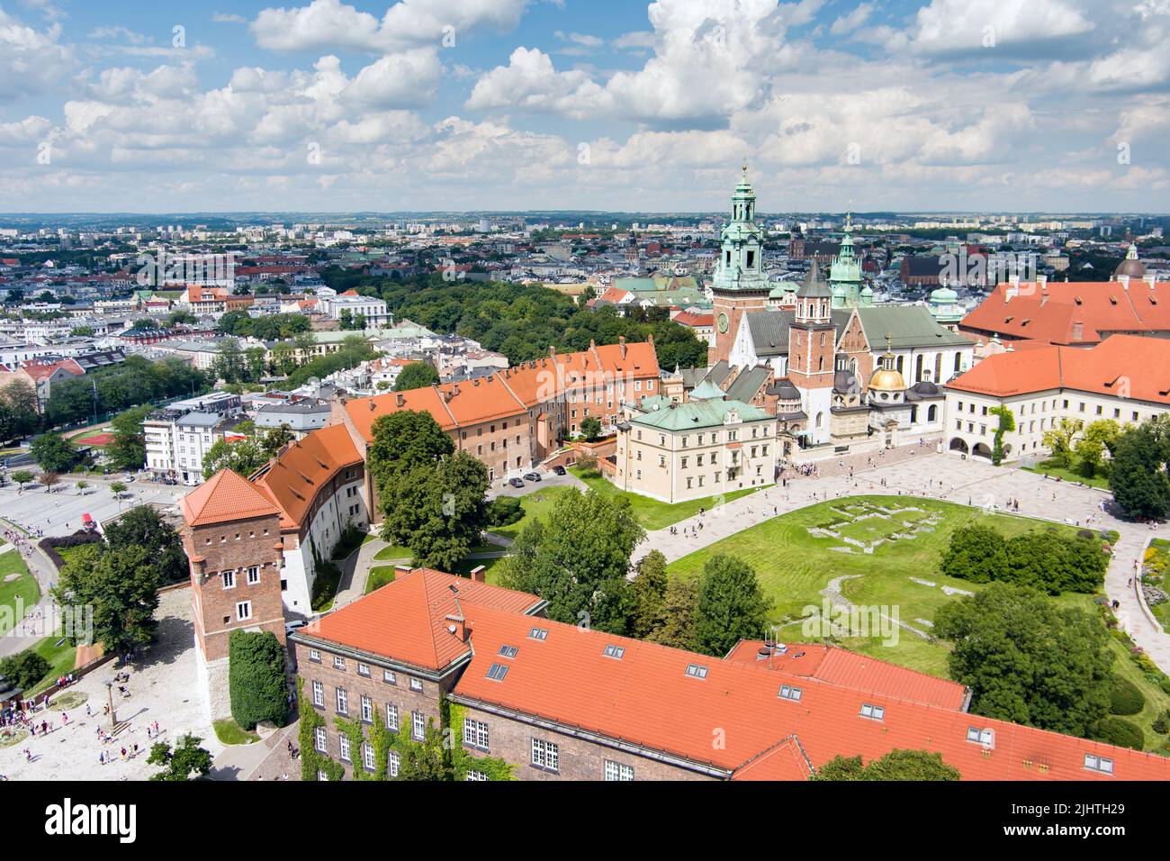 Aerial view of The Wawel Royal Castle, a castle residency located in ...