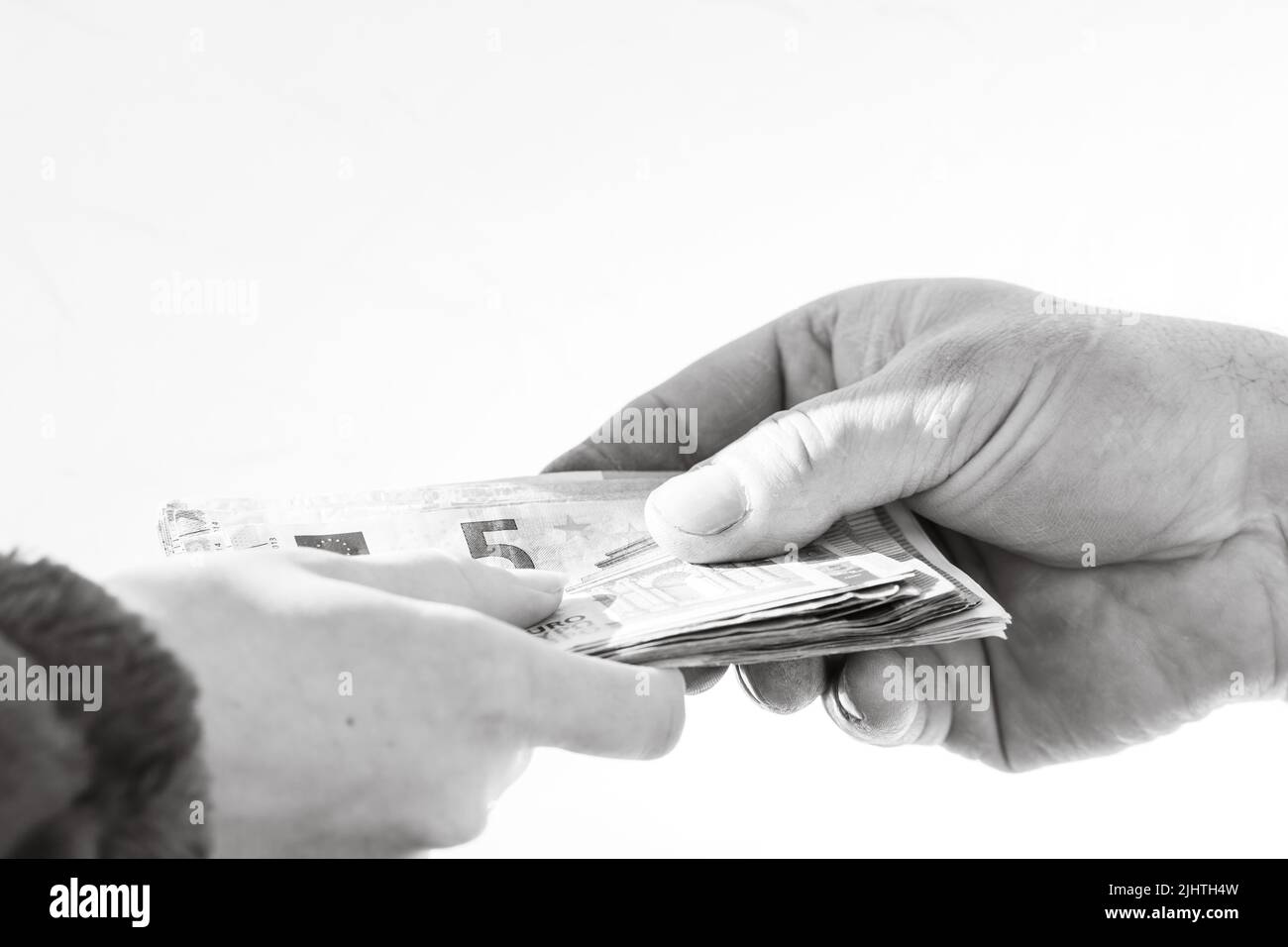 EURO banknote, photo of EUR currency. EUR money inflation in Europe ...