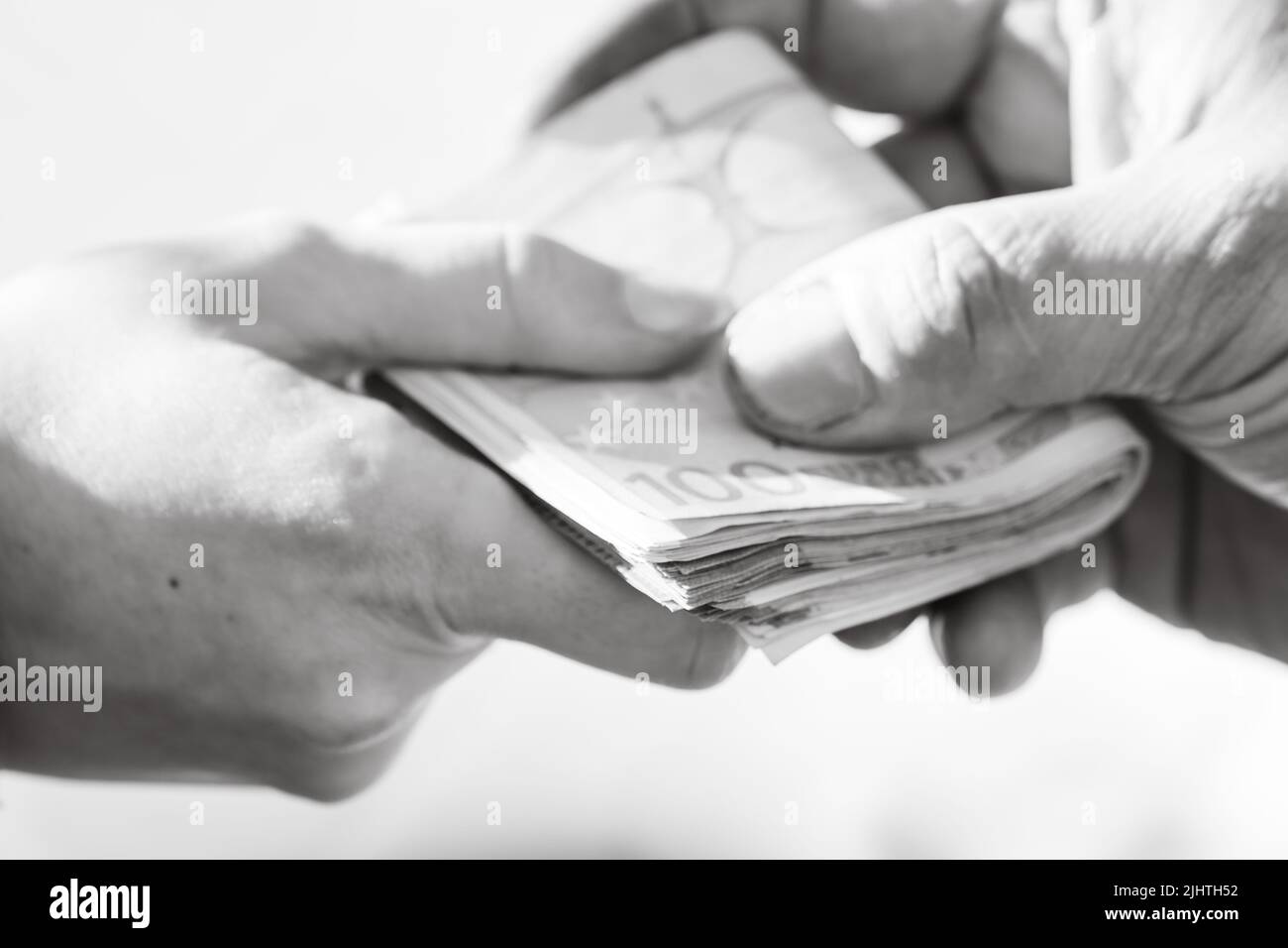 EURO banknote, photo of EUR currency. EUR money inflation in Europe ...