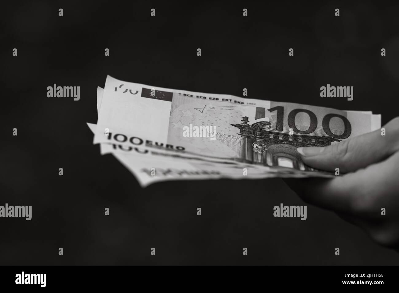 EURO banknote, photo of EUR currency. EUR money inflation in Europe ...