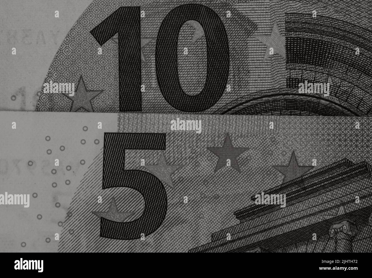 EURO banknote, photo of EUR currency. EUR money inflation in Europe ...