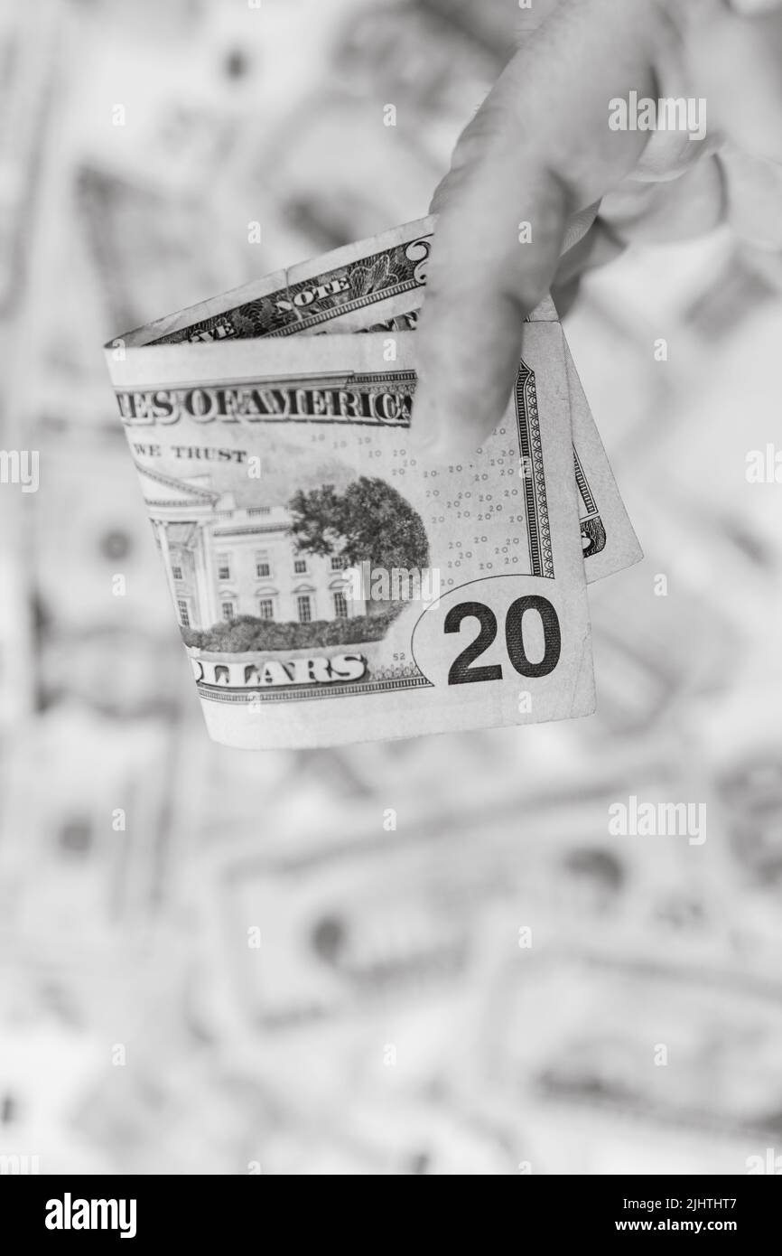 American dollars money and photo of money. USD currency exchange Stock ...