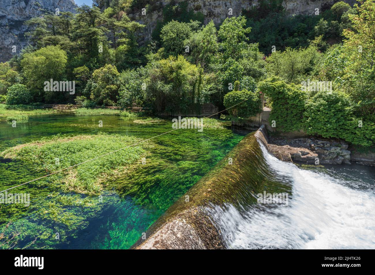 The natural landscape with green trees and river of the famous travel ...
