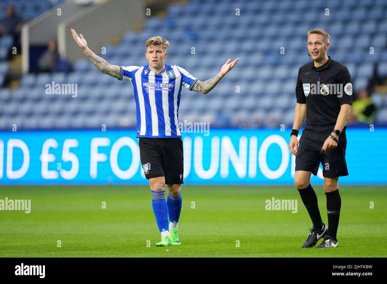 Josh Windass #11 of Sheffield Wednesday appeals to the assistant ...