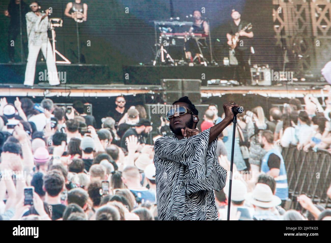 Leon Bridges performs on stage at MadCool festival in Madrid, Spain ...
