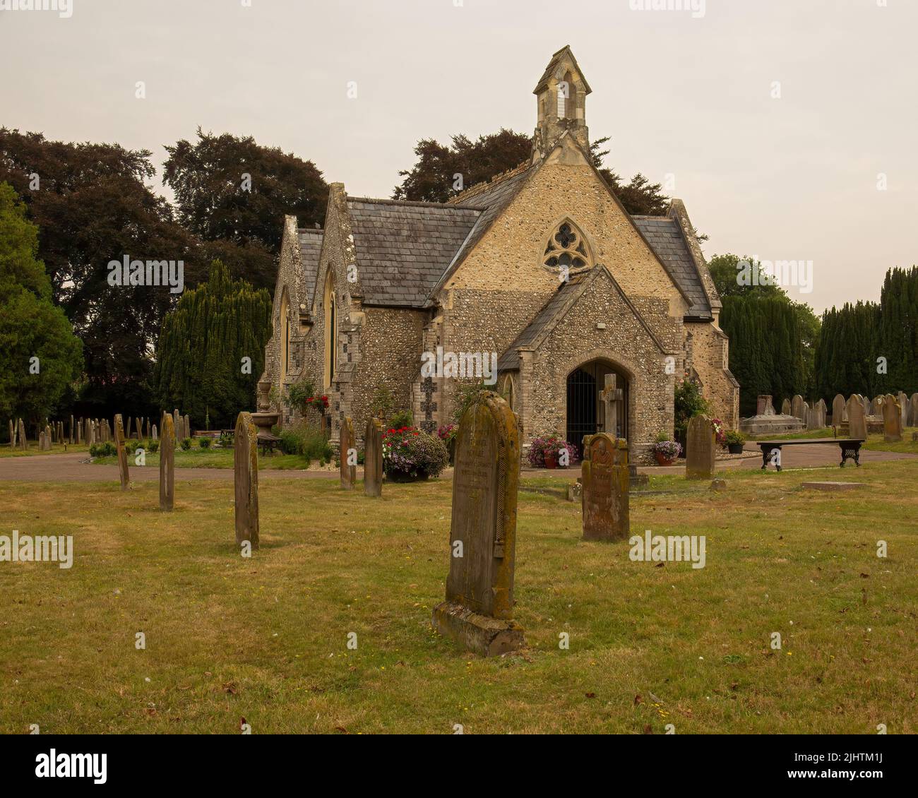 A beautiful Victorian flint stone cemetery chapel of rest in Thetford ...