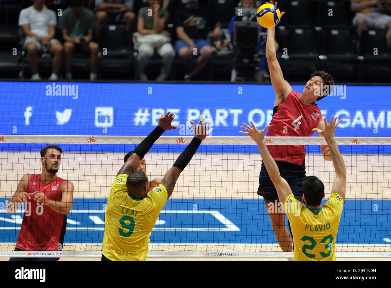 Pipe of Jeffrey Jendryk II (USA) during the Volleyball Intenationals ...