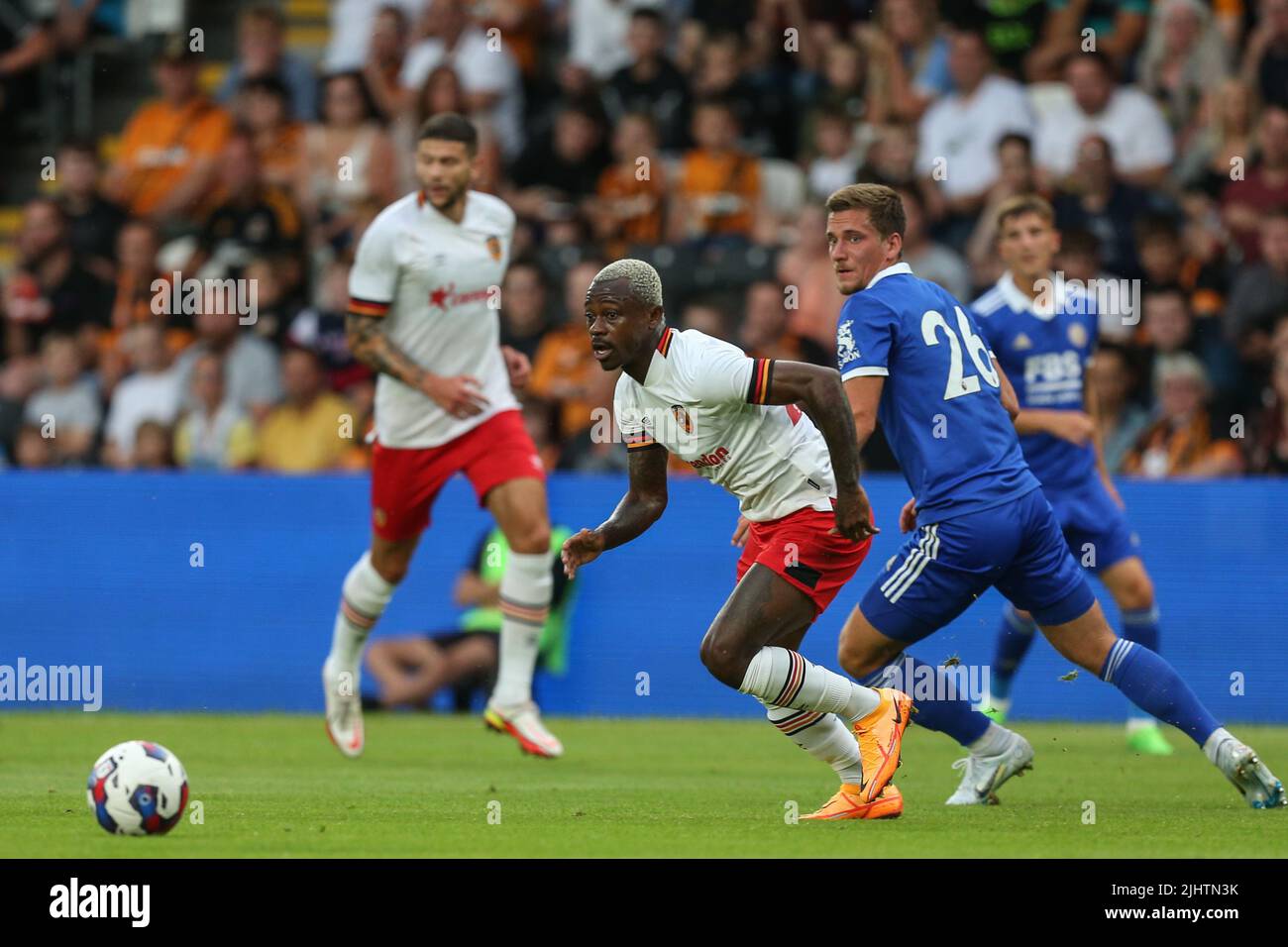 Jean Michaël Seri #24 of Hull City takes the ball away from Dennis ...