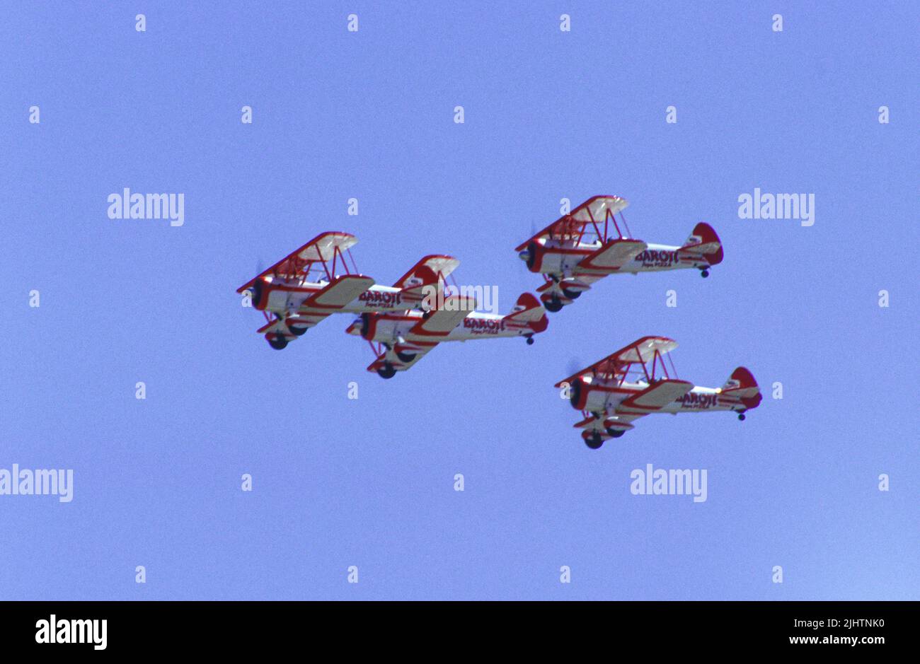 Red Baron Stearman Squadron in formation Stock Photo - Alamy