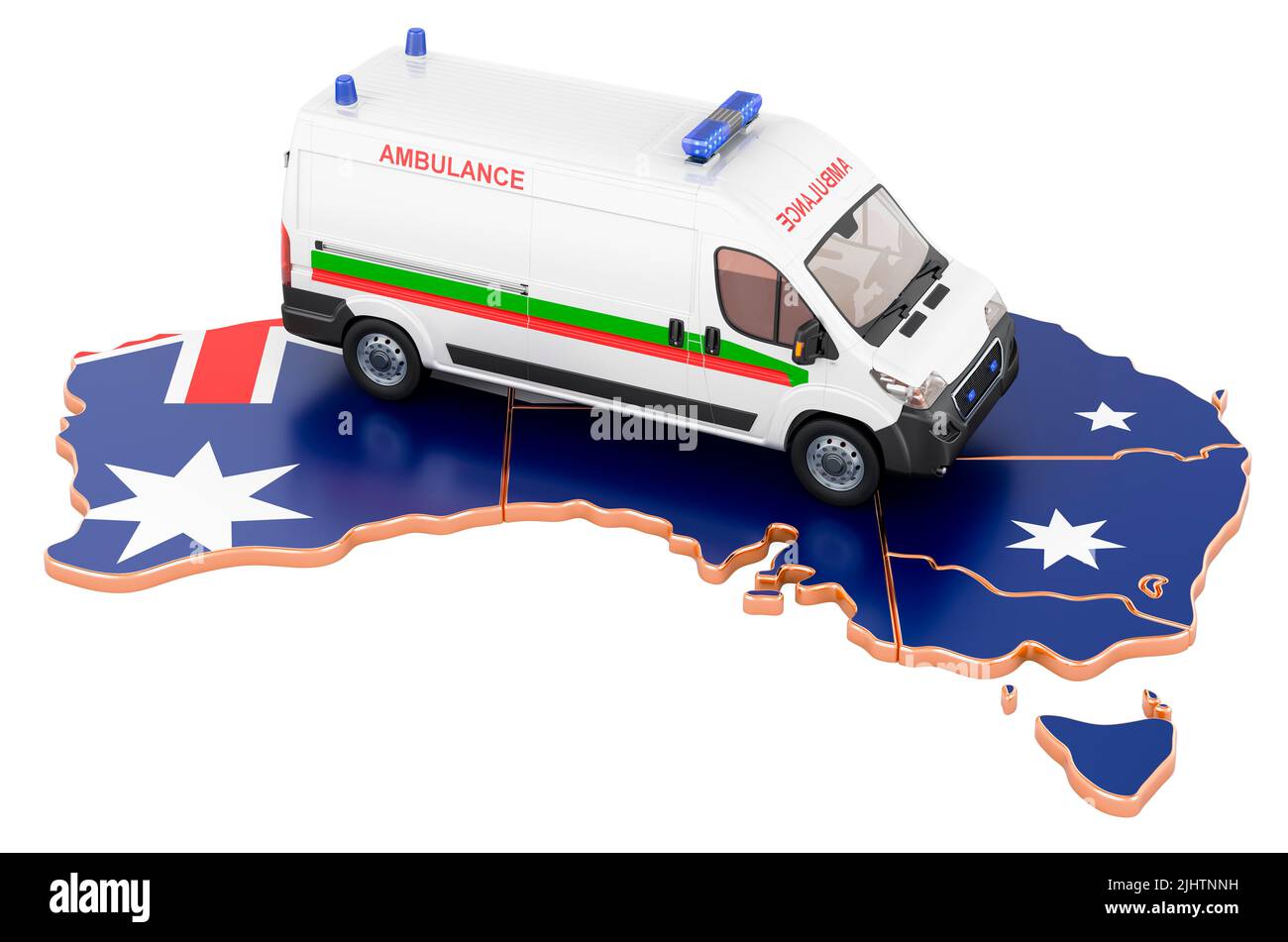 Emergency medical services in Australia. Ambulance van on the ...