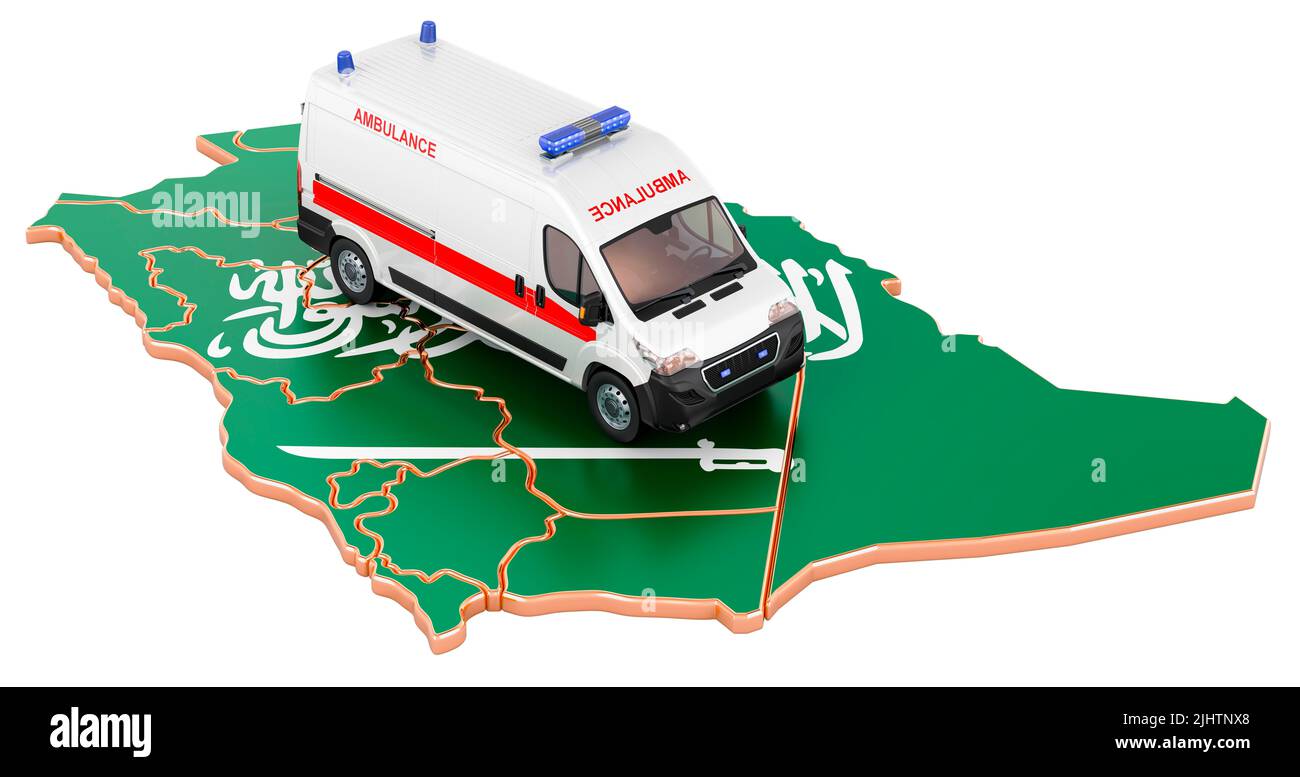 Emergency medical services in Saudi Arabia. Ambulance van on the Saudi ...