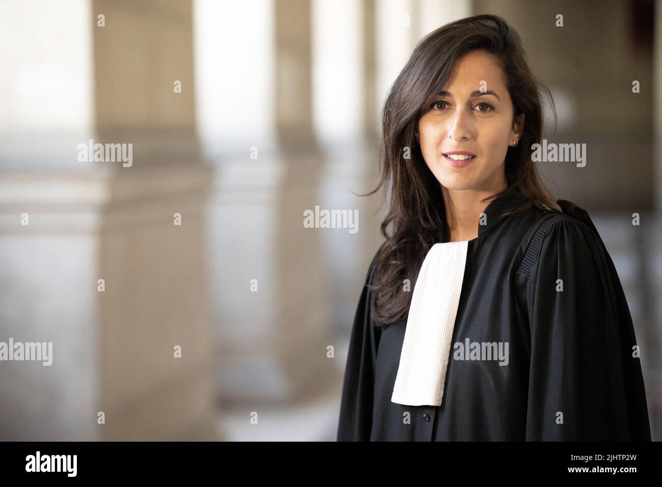 Lawyer Olivia Ronen poses at courthouse, on July 13, 2022 in Paris ...