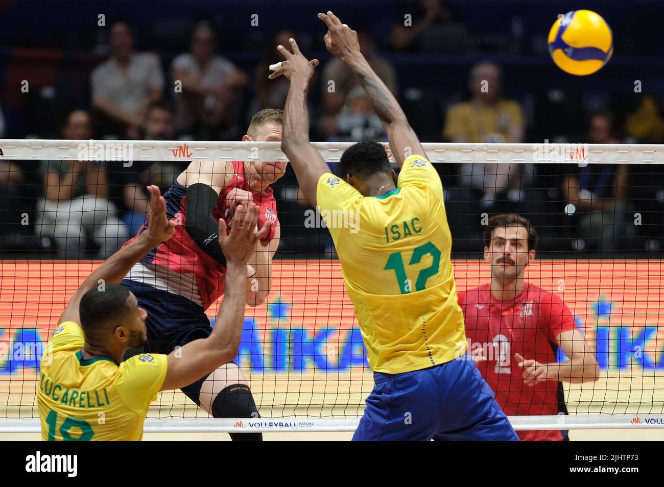 Unipol Arena, Bologna, Italy, July 20, 2022, Spike of Kyle Ensing (USA ...