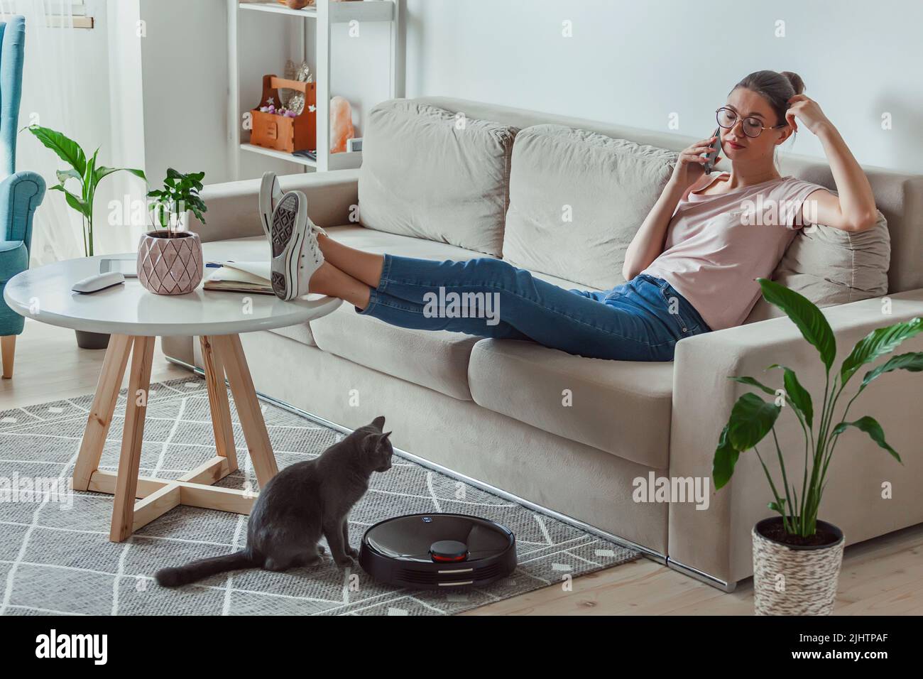 Vacuum the cat hi-res stock photography and images - Alamy