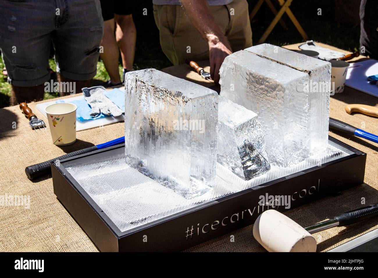 Ice carving class at Cocktails in the City event in Bedford Square ...