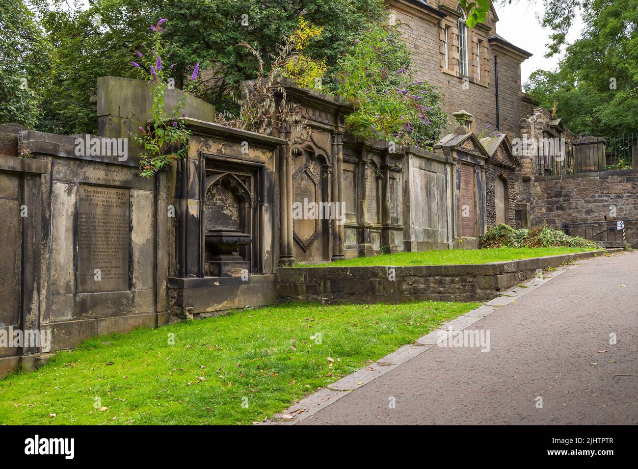 Edinburgh, Scotland - 11 August 2018: The old cemetery next to the The ...