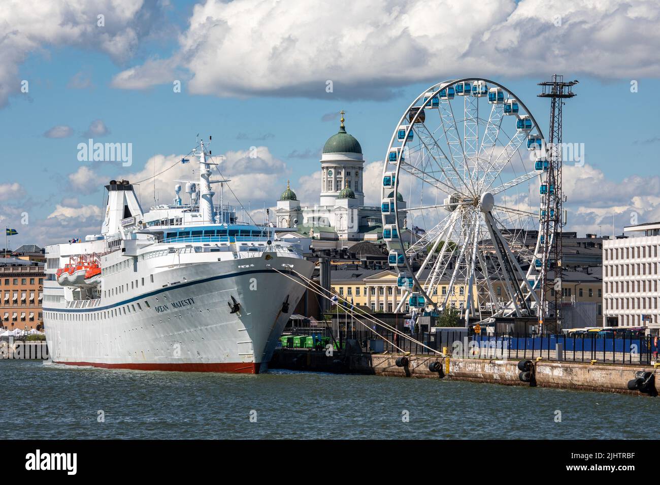 Cruise ship MV Ocean Majesty moored in Katajanokka dock in Helsinki ...