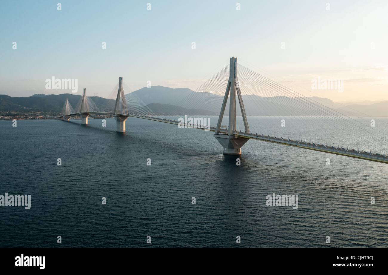 Cable bridge of Rio - Antirio Stock Photo - Alamy