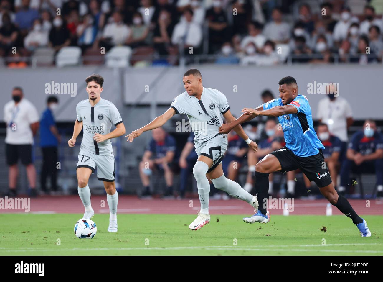 Tokyo, Japan. 20th July, 2022. (L to R) Kylian Mbappe (PSG), Jesiel ...