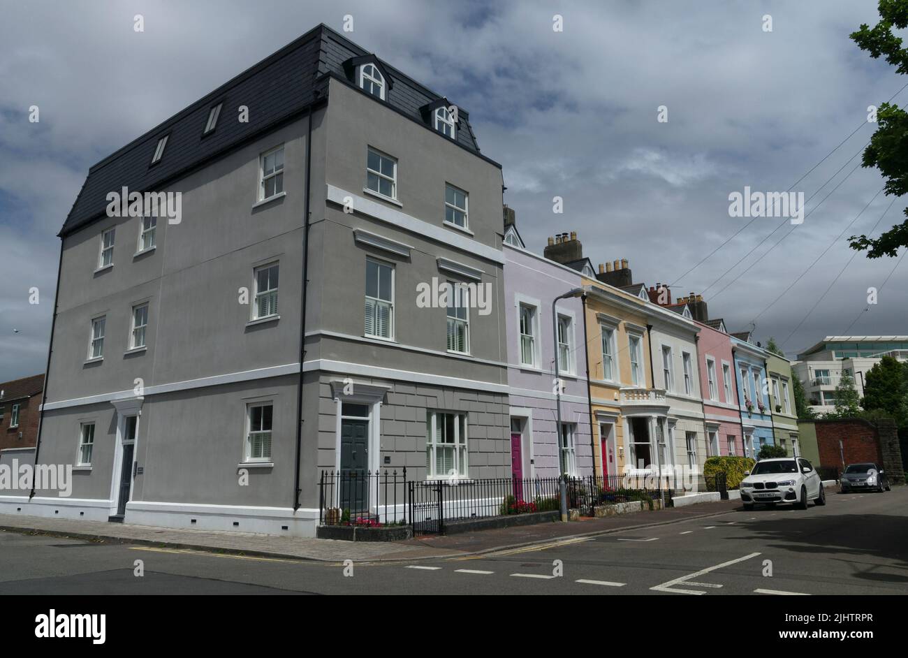 Attractive terrace, Cardiff Bay, Summer 2022. July Stock Photo - Alamy