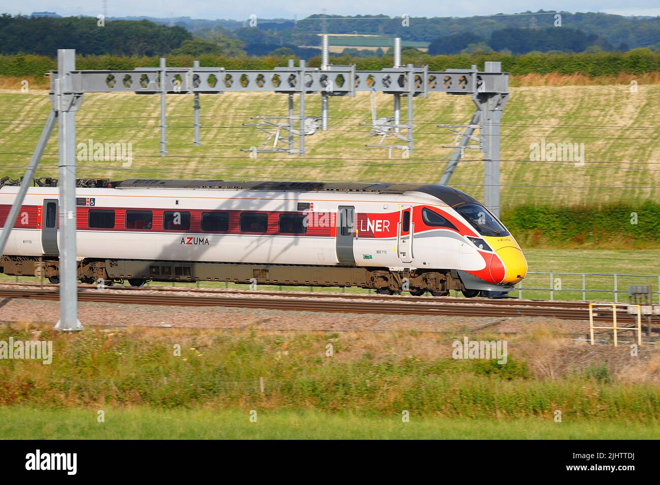 A British Rail Class 800 Azuma train operated by London North East ...