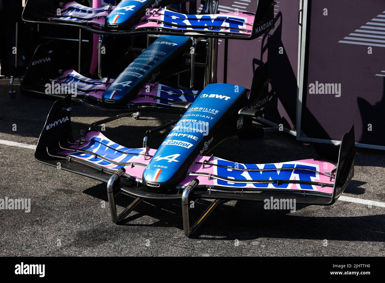 Front wing, aileron, Alpine F1 Team A522, mechanical detail during the ...