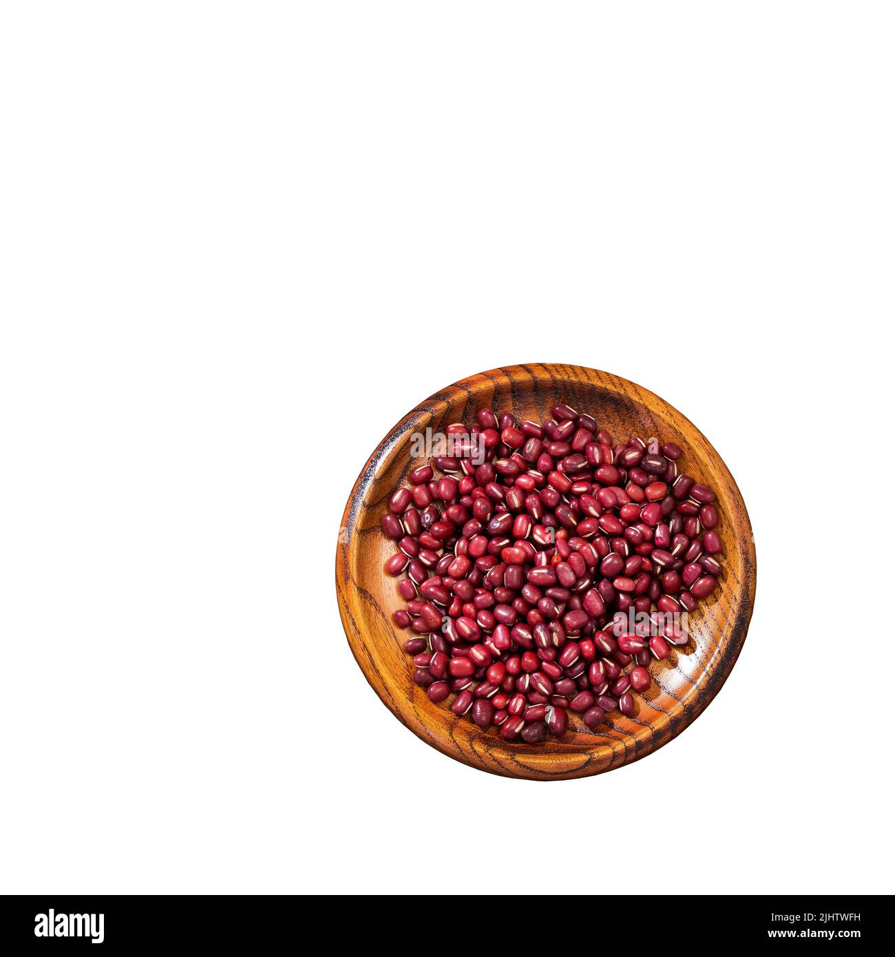 Raw red adzuki beans in the wooden bowl - Vigna angularis Stock Photo - Alamy