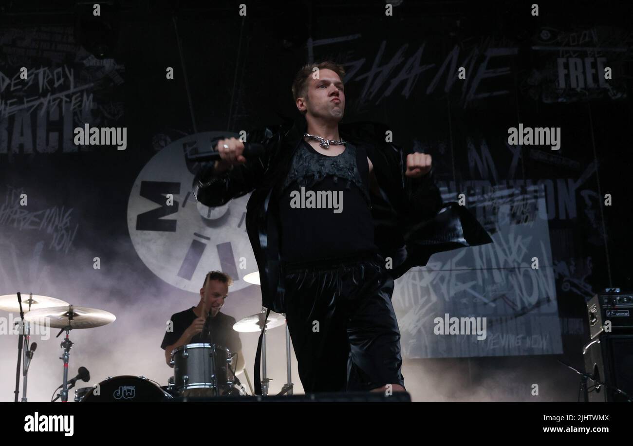 Belgian Singer Mustii (Thomas Mustin) performs on the first day of the ...